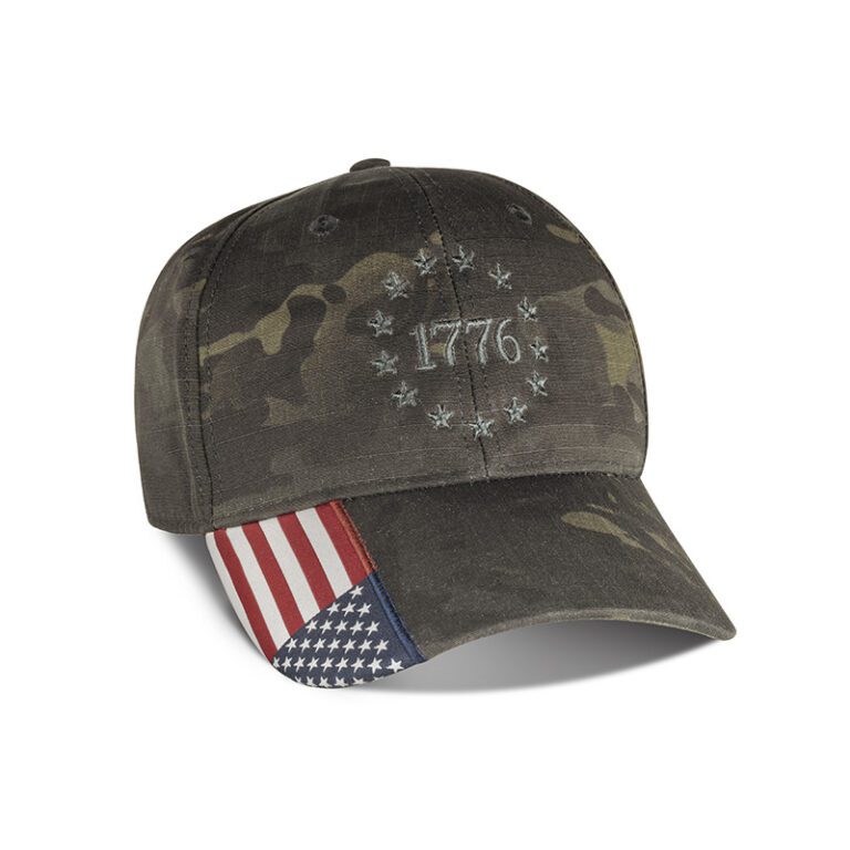 USCCA 1776 Black Camo Flag Brim Hat - USCCA Store